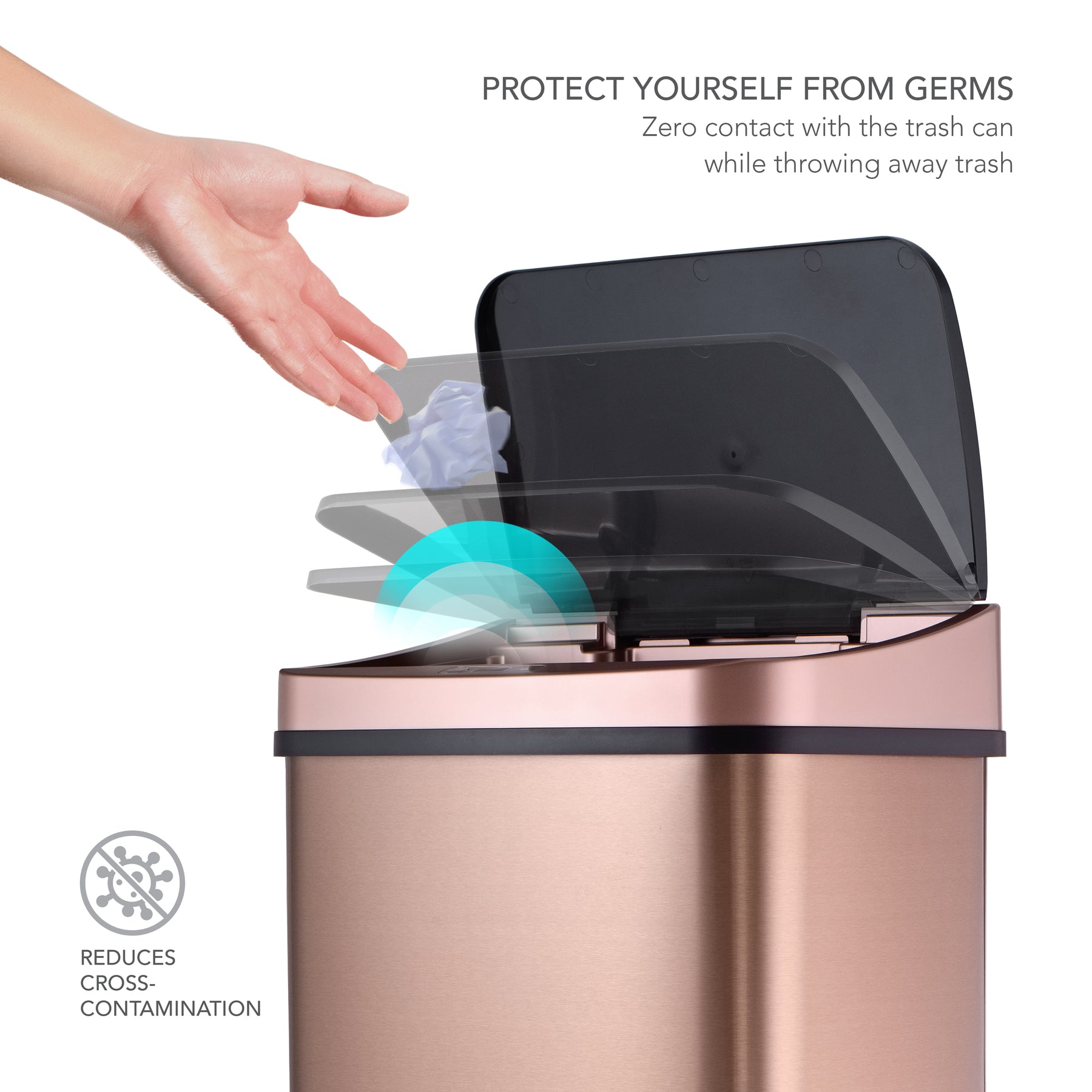 Motion Sensor Trash Can, Kitchen Trash Can 13 Gallon – NINESTARS