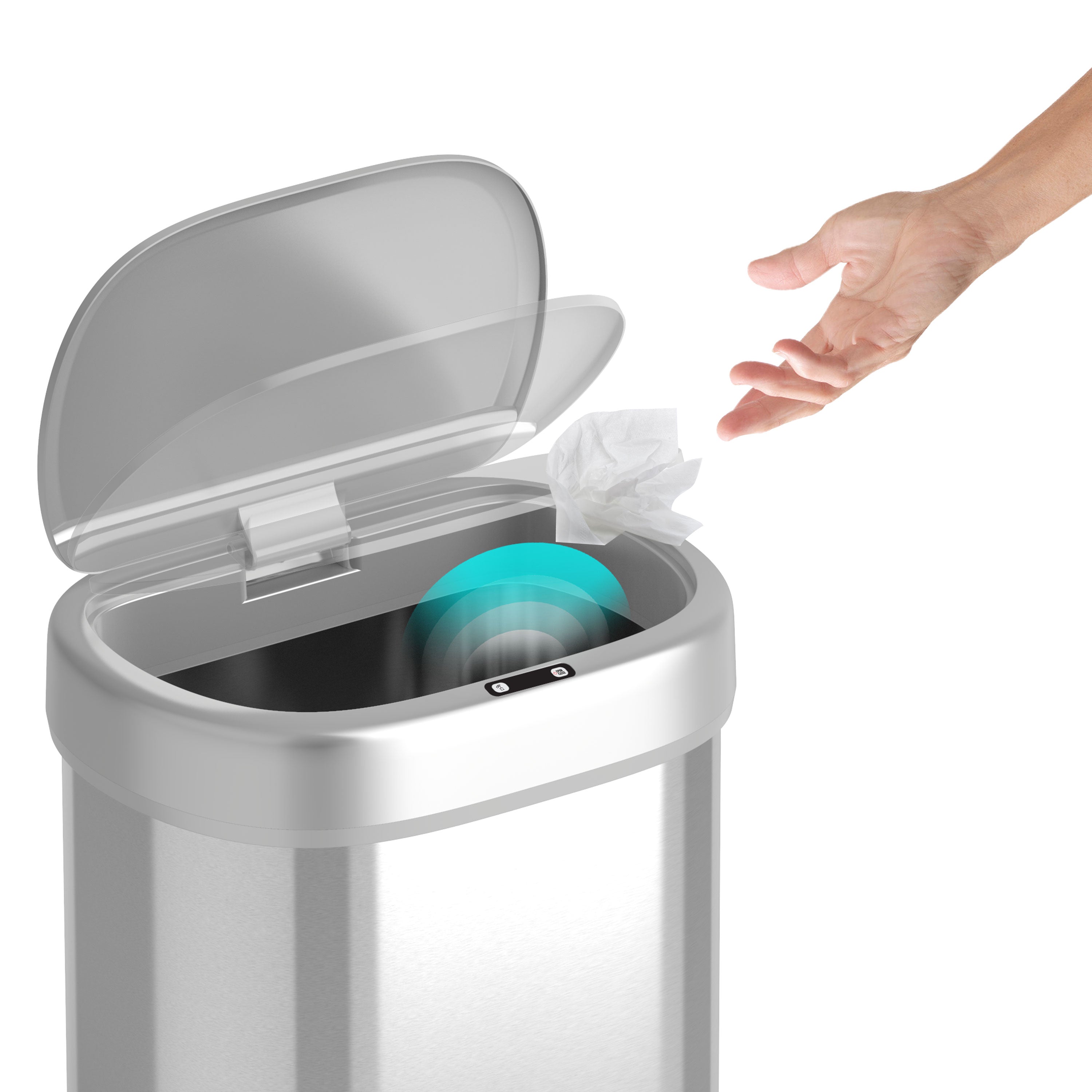Nine Stars |Motion Sensor Trash Cans Step-On Open Top Touchless Bins