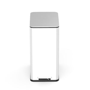Step-On Trash Can 2.6 Gallon, Rectangular Shaped, White