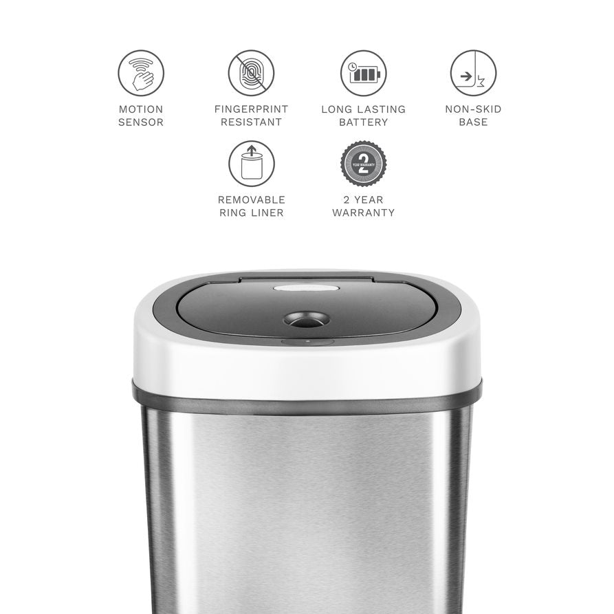 Nine Stars |Motion Sensor Trash Cans Step-On Open Top Touchless Bins