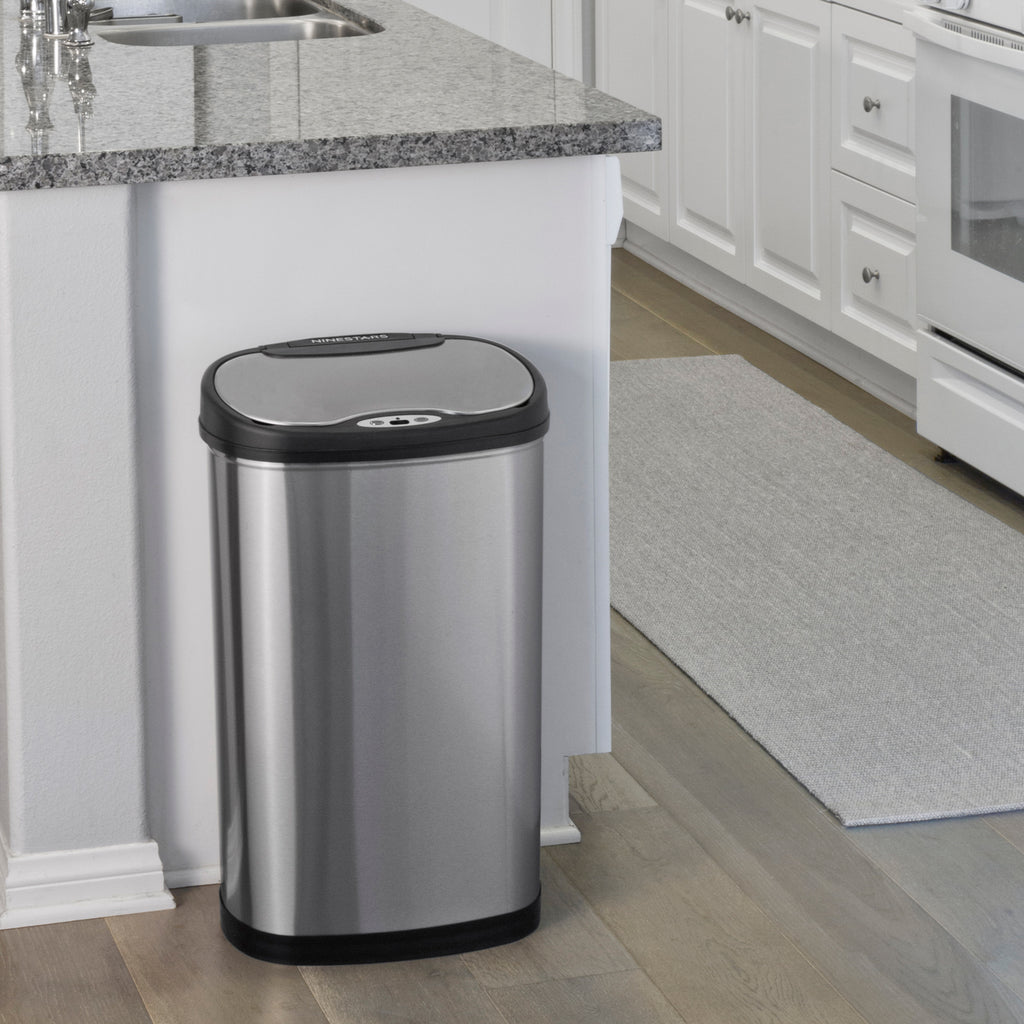 Oval Motion Sensor Trash Can, Kitchen Trash Can with Lid 13.2 Gallon