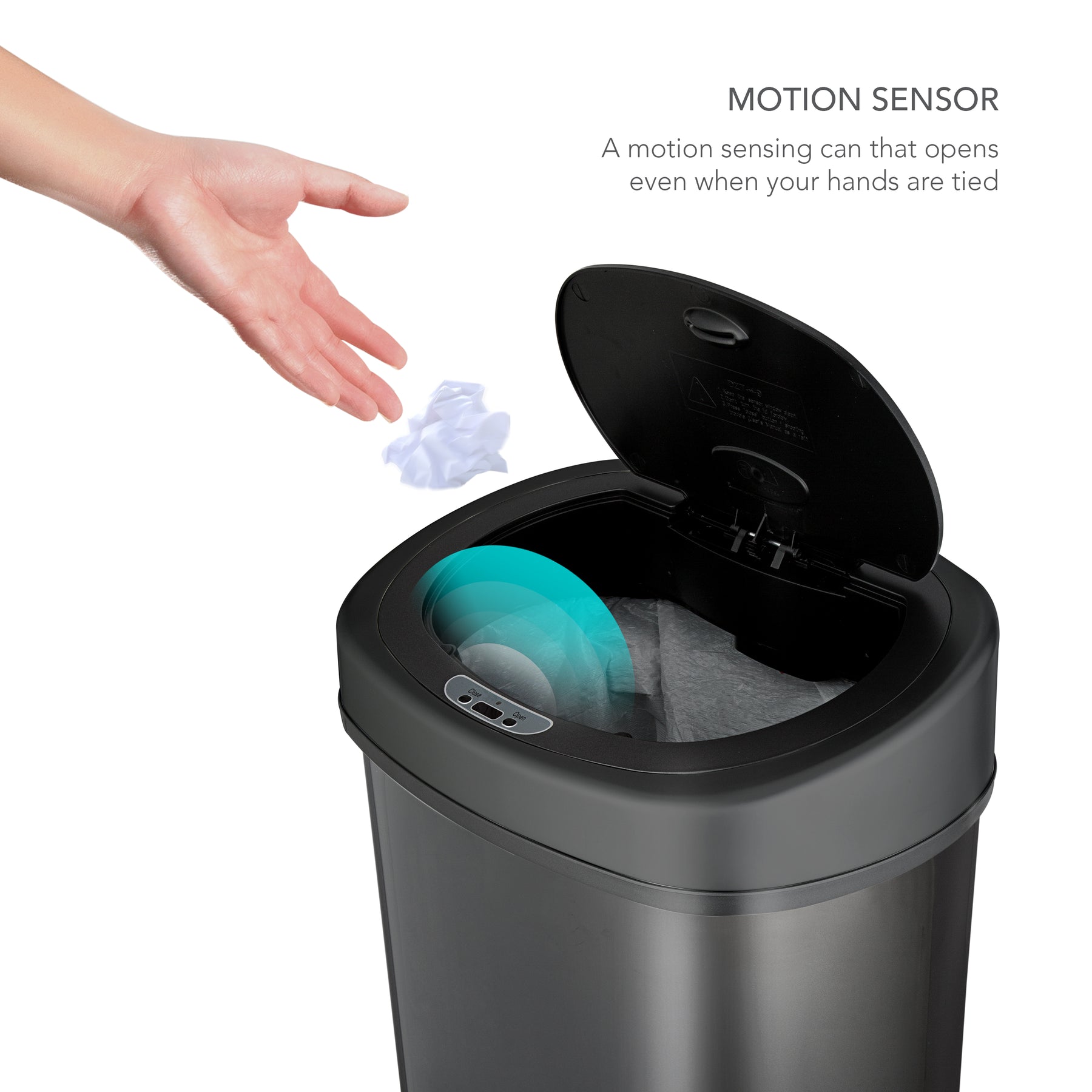 Motion Sensor Trash Can, Kitchen Trash Can 13 Gallon – NINESTARS
