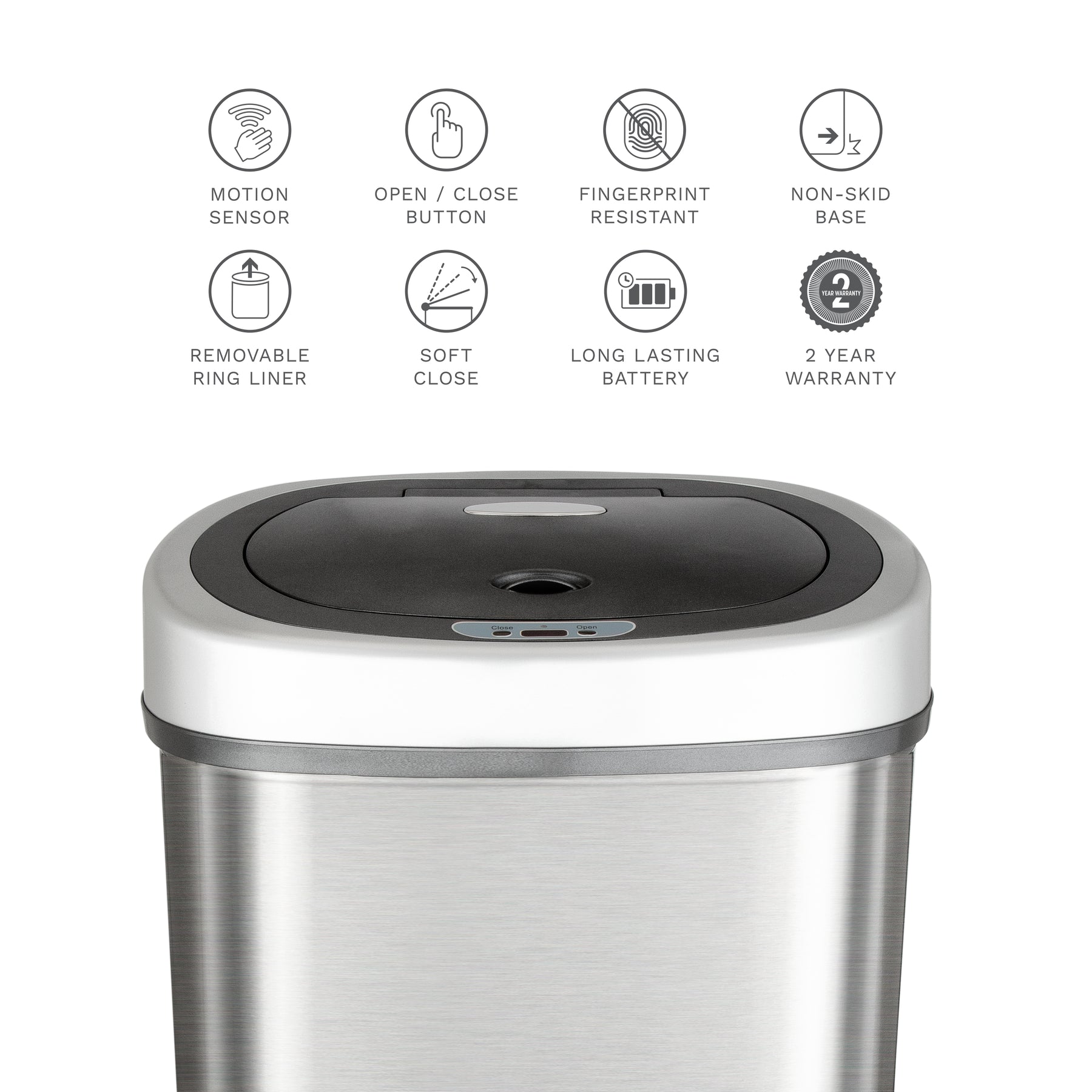Motion Sensor Trash Can, Kitchen Trash Can 13 Gallon – NINESTARS