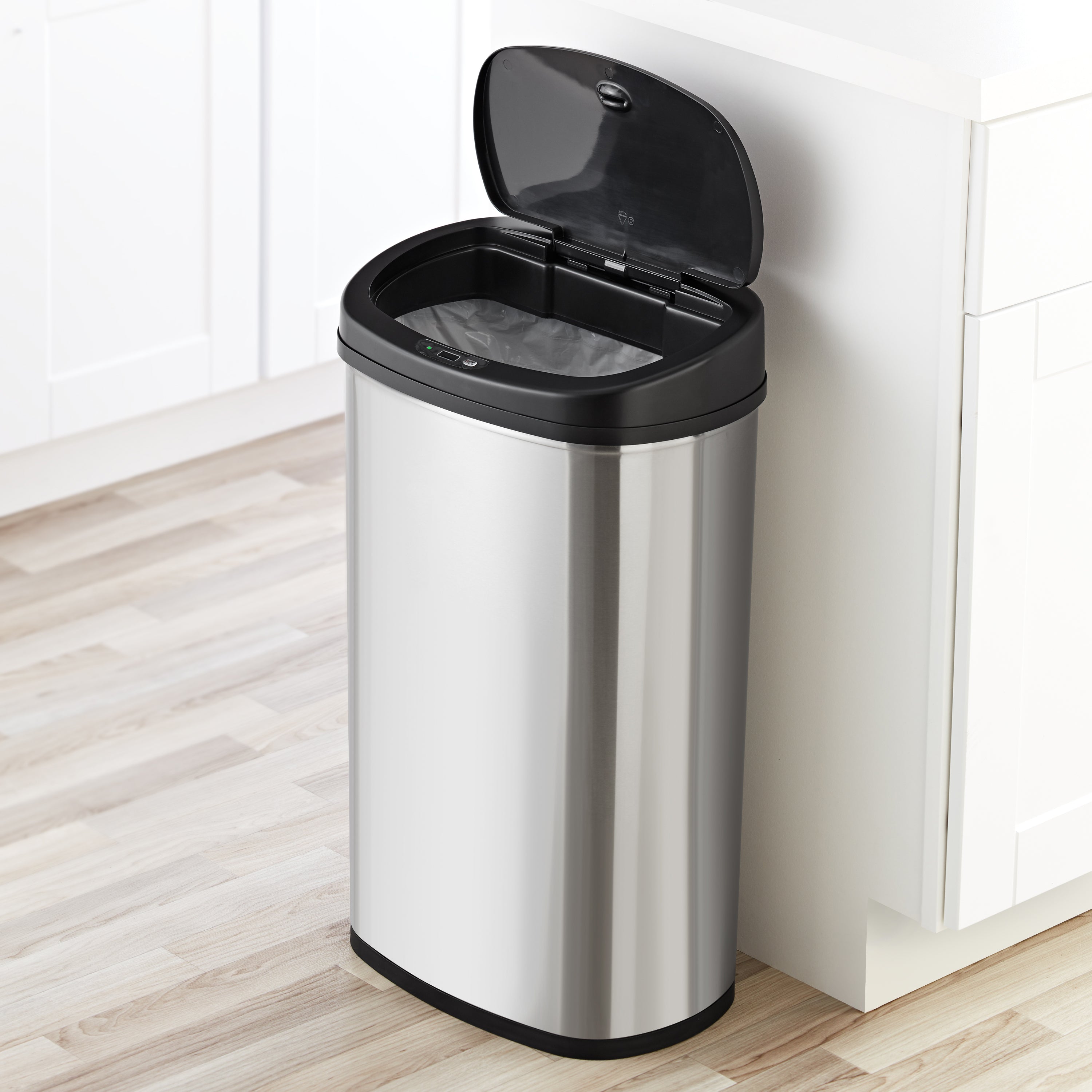 Nine Stars |Motion Sensor Trash Cans Step-On Open Top Touchless Bins